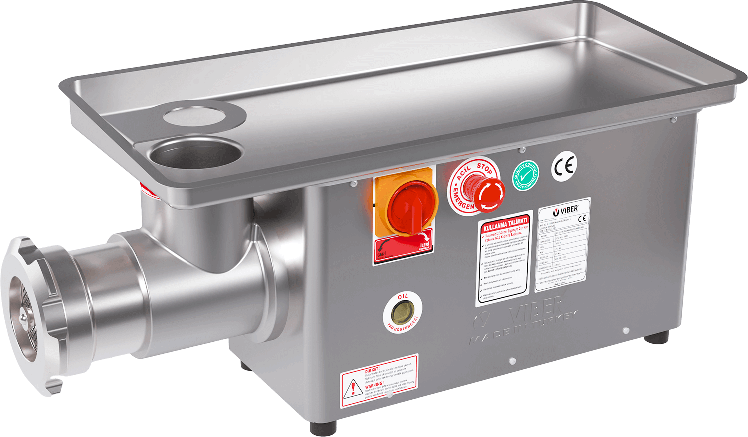 Komple Paslanmaz Et Kıyma Makinesi 22-32 No — Viber HD Endüstriyel ...